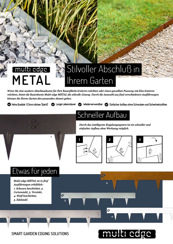 Multi-Edge | Informationen über den Aufbau der Multi-Edge Rasenkanten